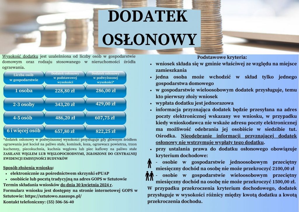 Dodatek osłonowy 2024 – .:: Oficjalna strona Urzędu Gminy w Sztutowie Dodatek osłonowy 2024 – .:: Oficjalna strona Urzędu Gminy w Sztutowie